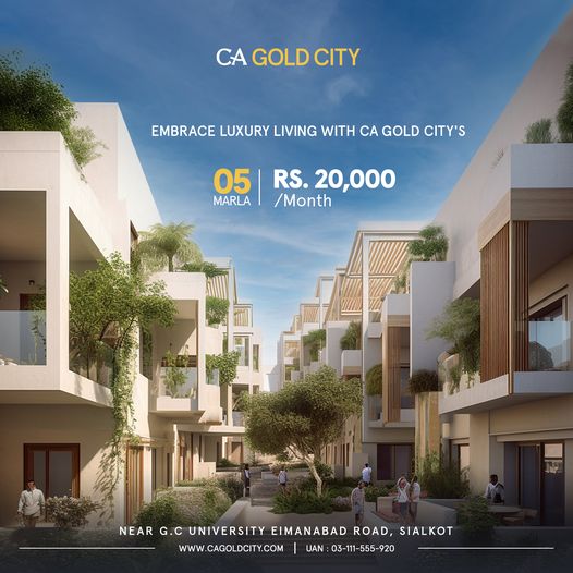 CA Gold City Sialkot Official, Residential & Commercial Plots For Sale
